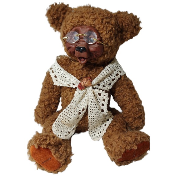 Gund | Toys | Gund Plush Cinnabear Nana Nutmeg Brown Bear Crochet Scarf ...